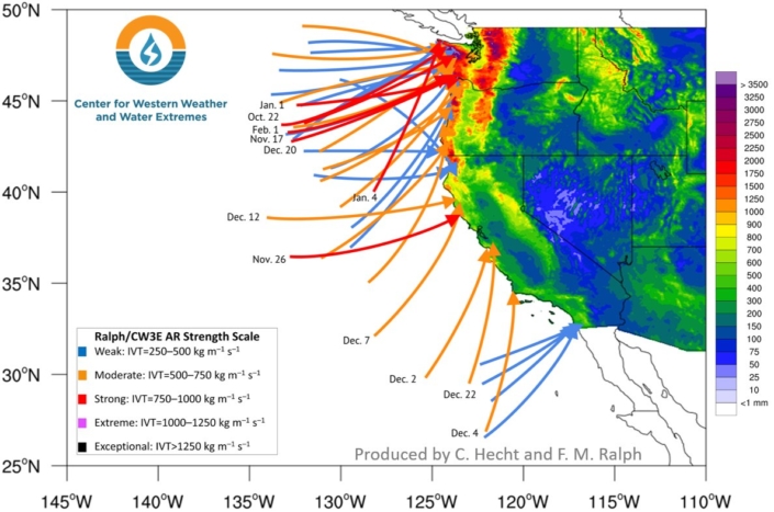 Forty Atmospheric Rivers Have Hit West Coast Since October - Water News ...